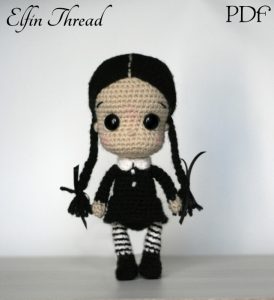 Wednesday Addams Chibi Doll – Elfin Thread