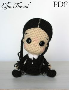 Wednesday Addams Chibi Doll – Elfin Thread
